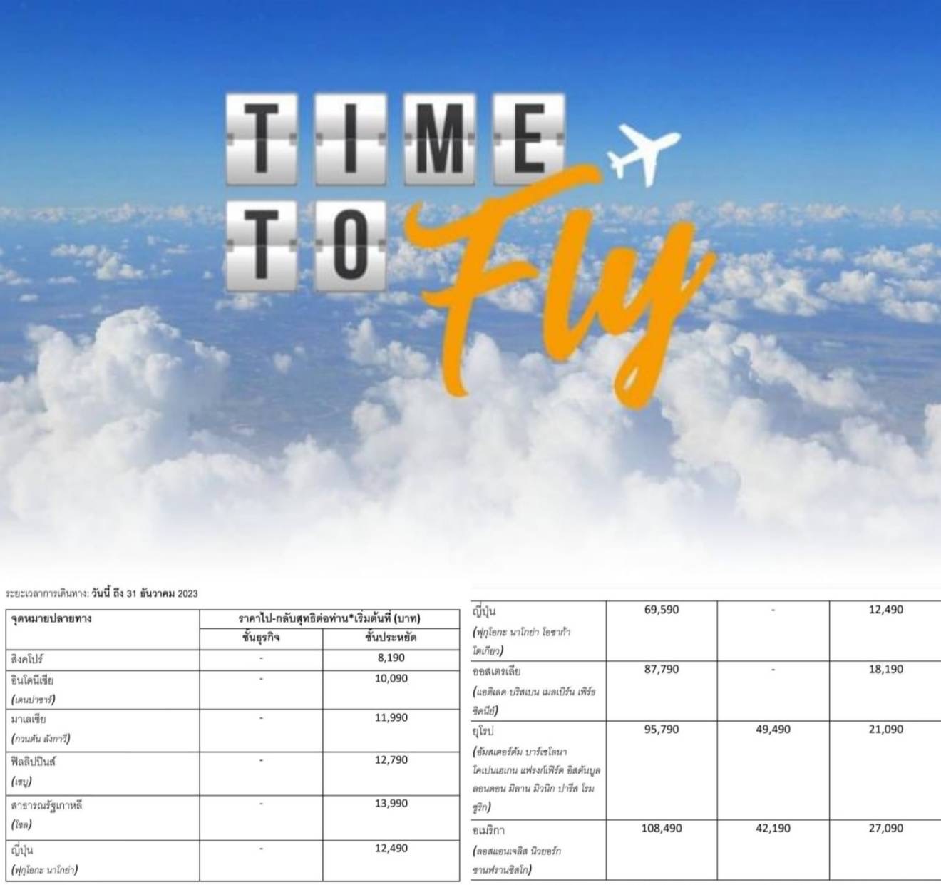 สิงคโปร์แอร์ทุ่มโปรตั๋วถูก “Time To Fly Travel Sale” รุกตลาดคนไทยบินได้ทั่วโลกราคาเริ่มต้นแค่ ...